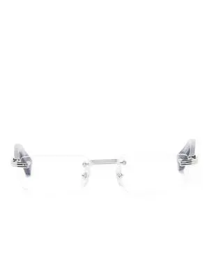 Cartier Cartier Eyewear Rectangle-Frame Glasses Silver