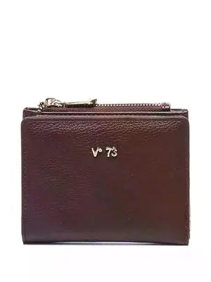 V°73 Lettering Logo Zip Wallet - Brown