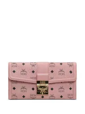 Mcm Tracy Monogram Clasp Wallet - Pink