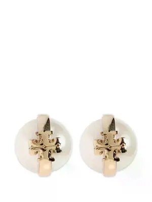 Tory Burch Pearl Logo Earrings - Gold