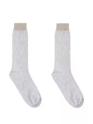 Eleventy Ribbed Socks - Grey