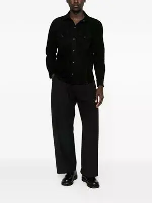 RIFUGIO Suede Chest Pockets Shirt - Black