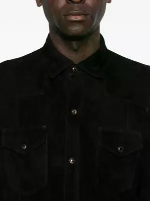 RIFUGIO Suede Chest Pockets Shirt - Black