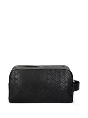 Calvin Klein Embossed-pattern Zip Pouch - Black