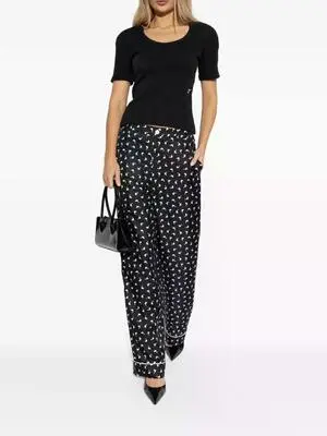 Moschino Printed Straight Leg Trousers