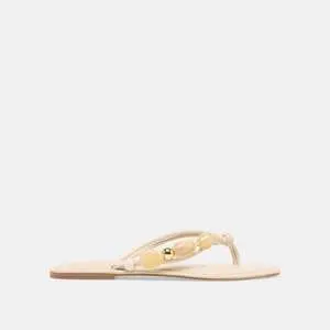 DOLCEVITA Cely Beaded Thong Sandals - Ivory Leather