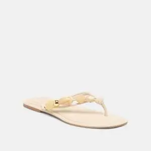 DOLCEVITA Cely Beaded Thong Sandals - Ivory Leather