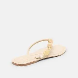 DOLCEVITA Cely Beaded Thong Sandals - Ivory Leather