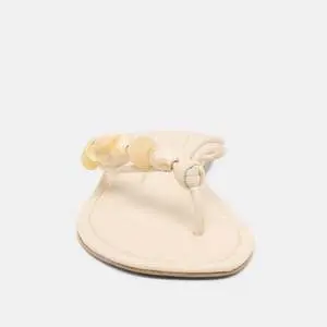 DOLCEVITA Cely Beaded Thong Sandals - Ivory Leather