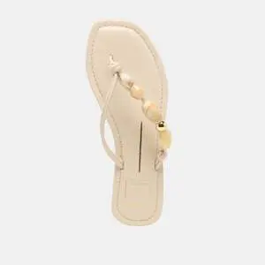 DOLCEVITA Cely Beaded Thong Sandals - Ivory Leather