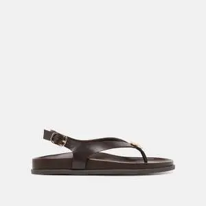 DOLCEVITA Jony Leather Slingback Thong Sandals - Dk Brown Leather
