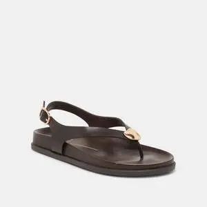 DOLCEVITA Jony Leather Slingback Thong Sandals - Dk Brown Leather