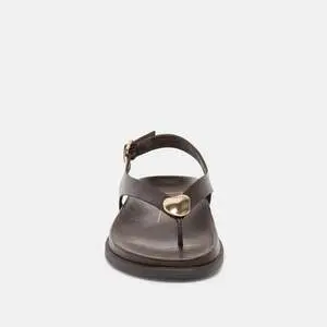 DOLCEVITA Jony Leather Slingback Thong Sandals - Dk Brown Leather