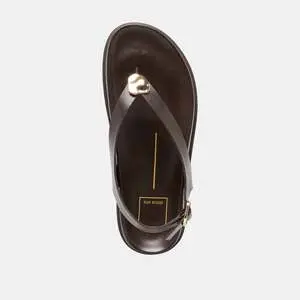 DOLCEVITA Jony Leather Slingback Thong Sandals - Dk Brown Leather