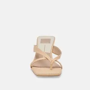 DOLCEVITA Brevel Heeled Sandals - Natural Raffia
