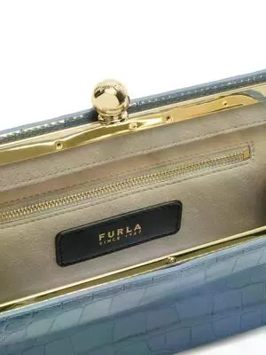 Furla Alba Crocodile-texture Clutch