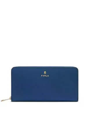 Furla Xl Camelia Zip-around Logo Wallet - Blue