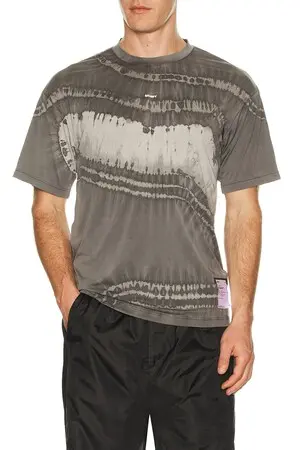 Satisfy Auralite Tee Shirt In Grey - Tie-dye Mineral Graphite