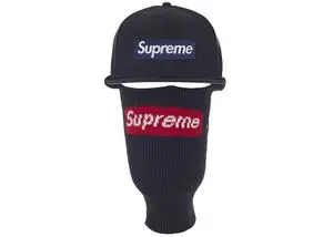 Supreme New Era Box Logo 59fifty Balaclava Cap - Navy Blue