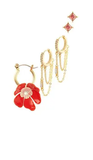 8 Other Reasons Wicked X Enchanted Ear Set - Red & Gold Multi