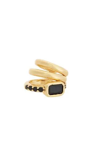 Ettika Cluster Ear Cuff - Gold & Black