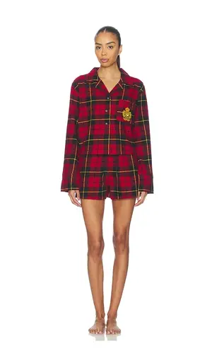 Polo Ralph Lauren Boxer Pajama Set In Red - Wallace Plaid