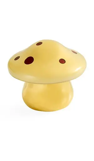 Jonathan Adler Brass Mushroom Small Box In Yellow - Brass & Red Jade