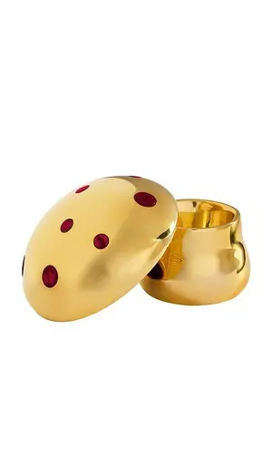 Jonathan Adler Brass Mushroom Small Box In Yellow