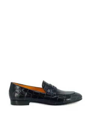 MADISON MAISON Croc-effect Leather Loafers - Blue