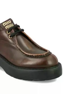 Miu Miu Sienna Leather Platform Derby Shoes
