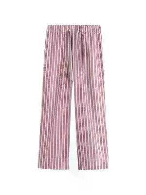 TEKLA Striped Pajama Trousers - Red