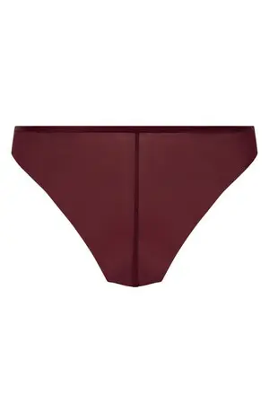 Hunkemoller Hollie Embroidered Mesh Brazilian Panties - Fig