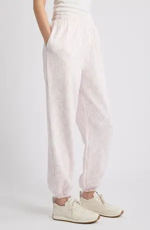 LoveShackFancy Lillia Ribbon Print Sweatpants