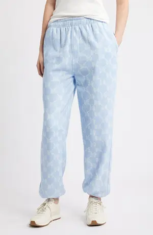 LoveShackFancy Lillia Ribbon Print Sweatpants - Chilled Blue