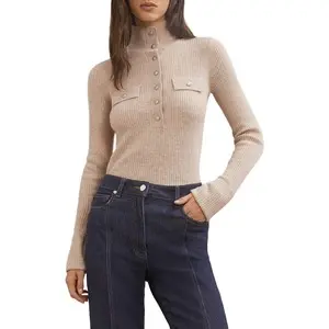 REISS Elly Wool Rib Sweater - Neutral