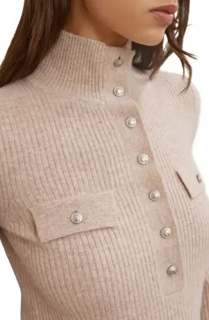 REISS Elly Wool Rib Sweater - Neutral