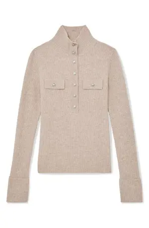 REISS Elly Wool Rib Sweater - Neutral