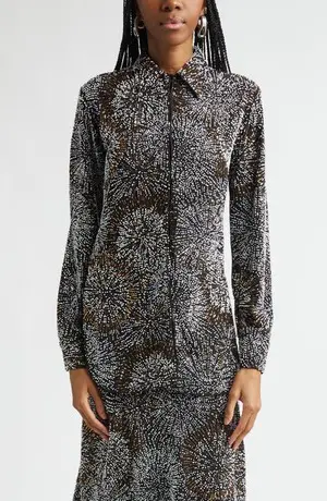 Rabanne Firework Embellished Crepe Shirt