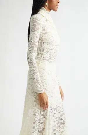 Rabanne Twist Front Scalloped Lace Top - Ivory