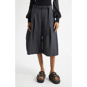 Sacai Belted Pleated Culottes - Gray