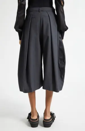 Sacai Belted Pleated Culottes - Gray