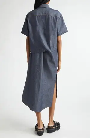 Sacai Draped Denim Shirtdress