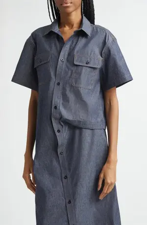 Sacai Draped Denim Shirtdress
