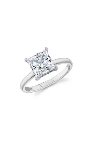 CRISLU Princess-cut Cubic Zirconia Solitaire Ring - Pure Platinum/clear Stone