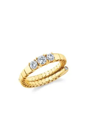 CRISLU Cubic Zirconia Statement Ring - 18kt Yellow Gold/clear Stone