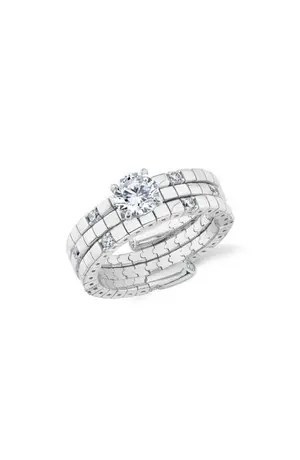 CRISLU Pure Flex Solitaire Ring - Pure Platinum/clear Stone