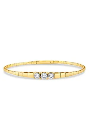 CRISLU Pure Flex Graduated Cubic Zirconia Bracelet - 18kt Yellow Gold/clear Stone