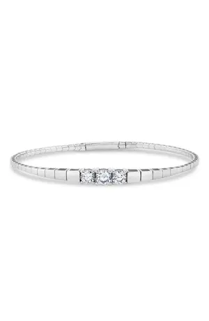 CRISLU Pure Flex Graduated Cubic Zirconia Bracelet - Pure Platinum/clear Stone