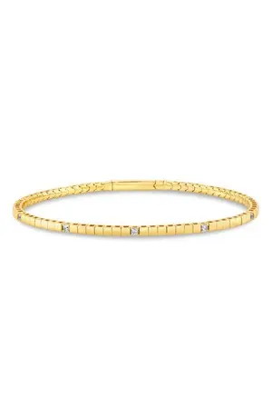 CRISLU Cubic Zirconia Station Bracelet - 18kt Yellow Gold/clear Stone