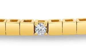 CRISLU Cubic Zirconia Station Bracelet - 18kt Yellow Gold/clear Stone